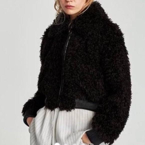 Zara | Jackets & Coats | Zara Trf Fleece Cropped Bomber Jacket | Poshmark